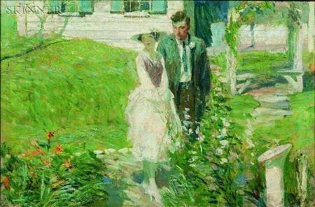 Arthur Davenport Fuller | Young Couple in the Garden | MutualArt