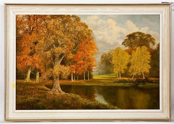 David Mead | Autumn Trees Reflected | MutualArt