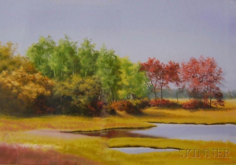 Elizabeth Rickert | Trees and Marsh (1992) | MutualArt