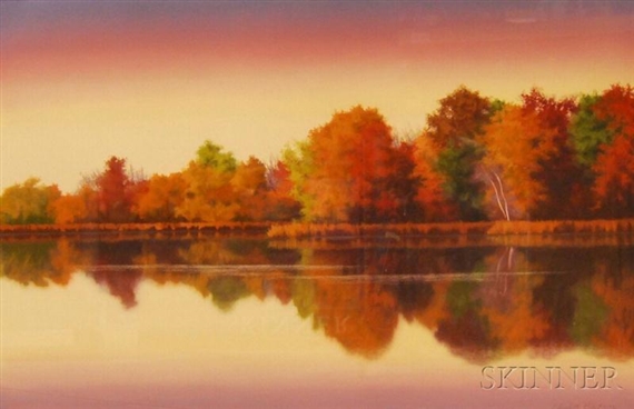 Elizabeth Rickert | Woods Reflected in a Pond (1996) | MutualArt