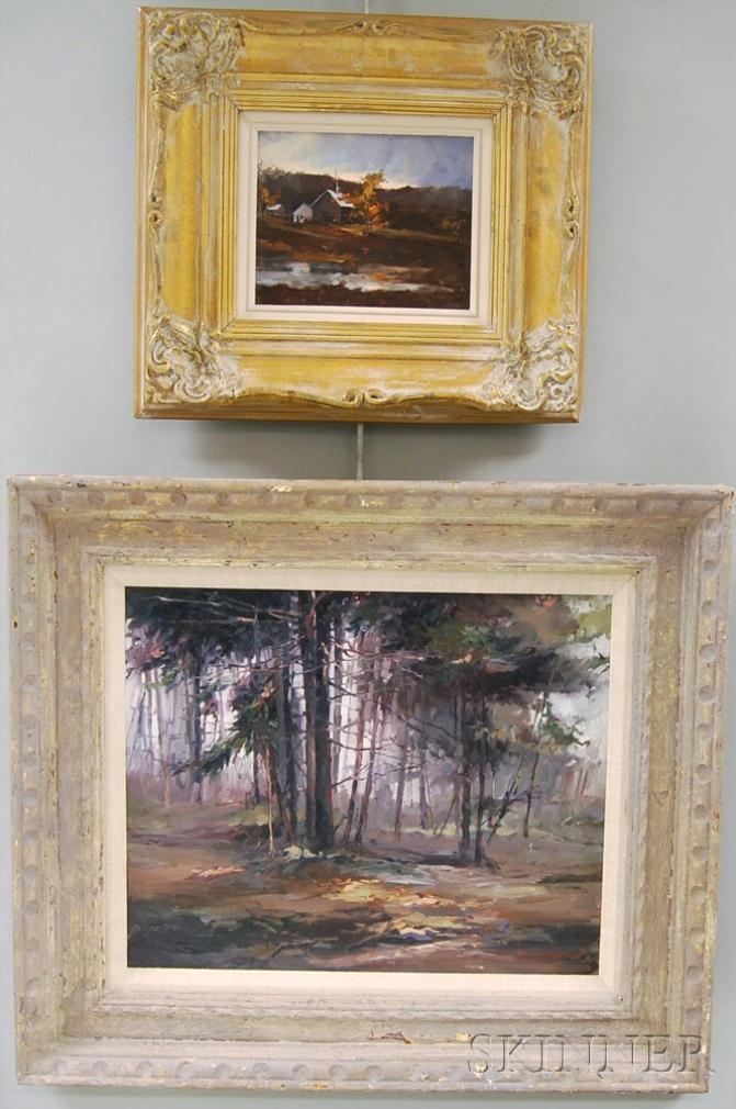 Ted Goerschner | 2 Works: Morning Mist; Smugglers Notch Farm | MutualArt
