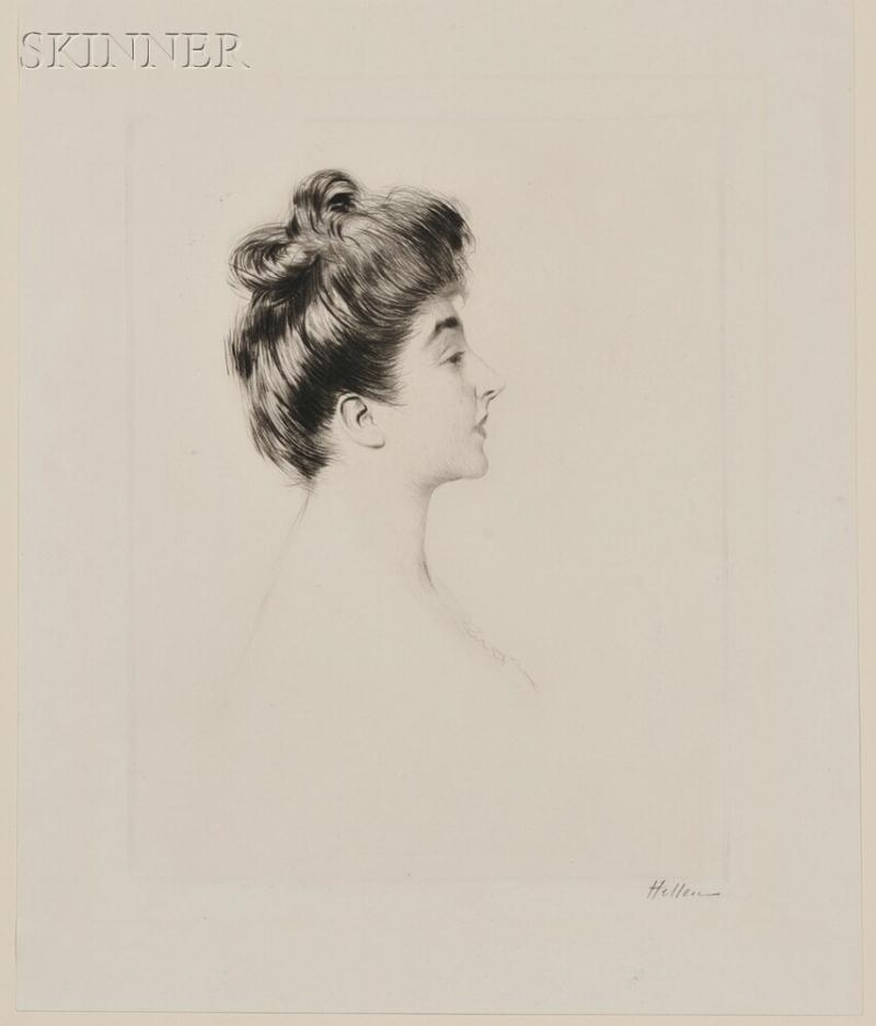Paul César Helleu | Portrait de Paulette à 6 ans. | MutualArt