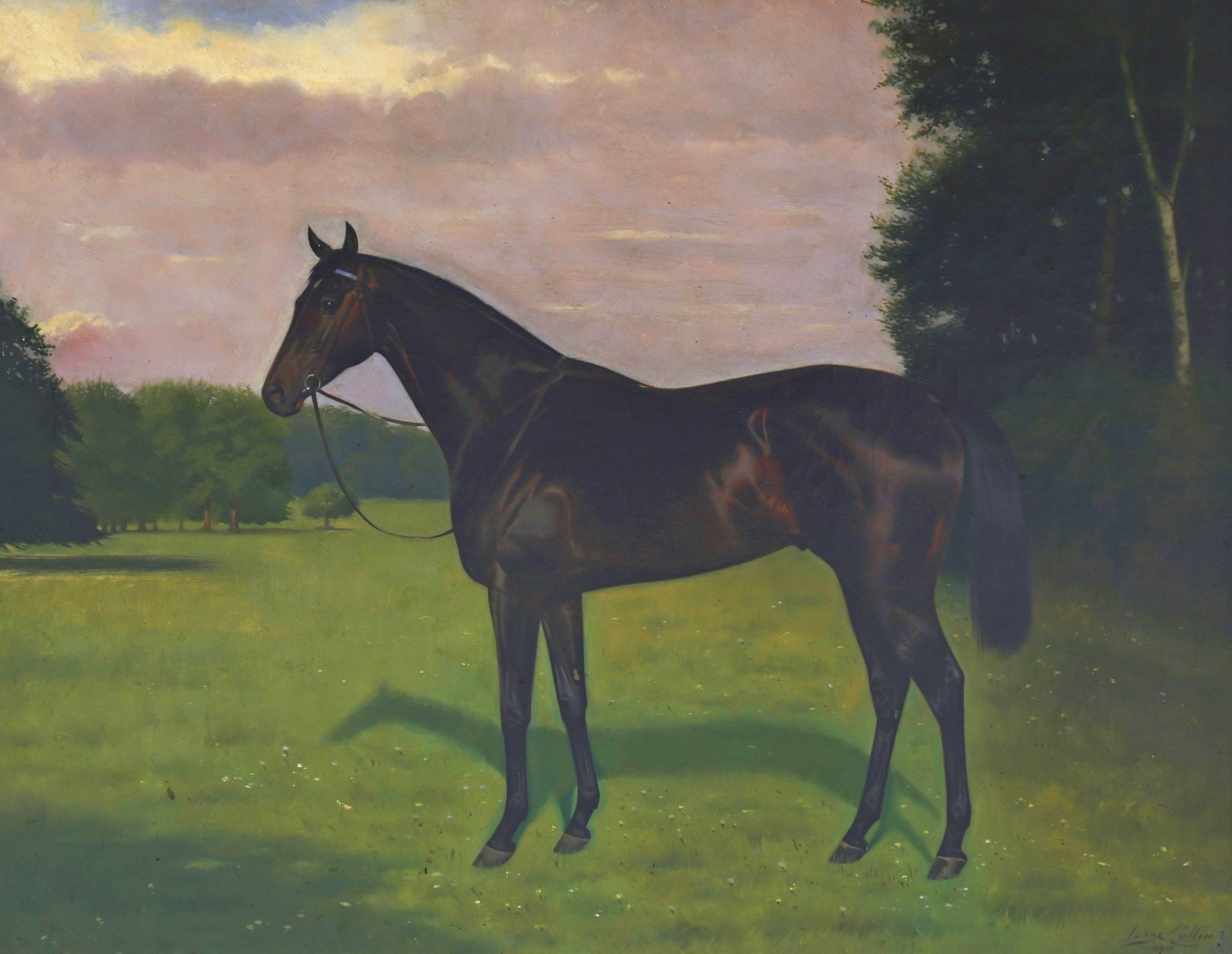 Isaac Cullin | Portrait of a Racehorse in a Landscape (1901) | MutualArt