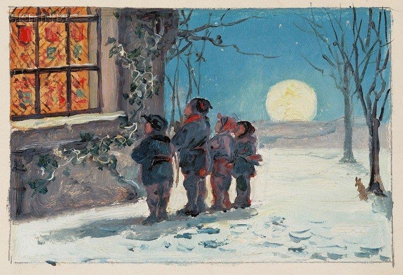 Satterlee Walter | Ye Carol!/A Christmas Card Illustration | MutualArt