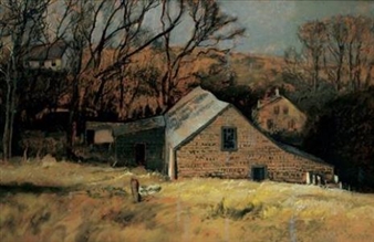 Frederick Judd Waugh | Autumn Landscape with Cabins | MutualArt