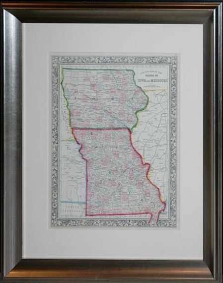 Samuel Augustus Mitchell | COUNTY MAP OF THE STATES OF IOWA AND ...