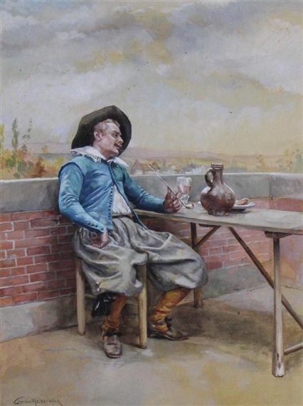 Jean Charles Meissonier | CAVALIER SMOKING A PIPE | MutualArt