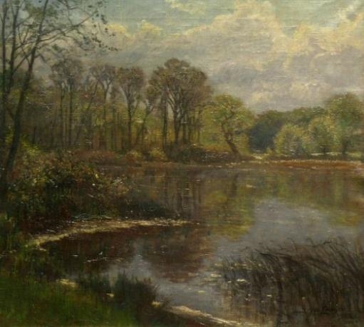 Olaf Viggo Peter Langer | Landscape with Pond (1922) | MutualArt