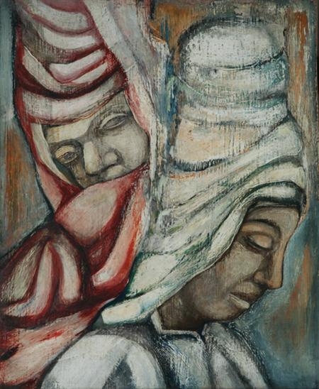 Charles Sebree | Untitled (Saltimbanques) (Circa 1945) | MutualArt