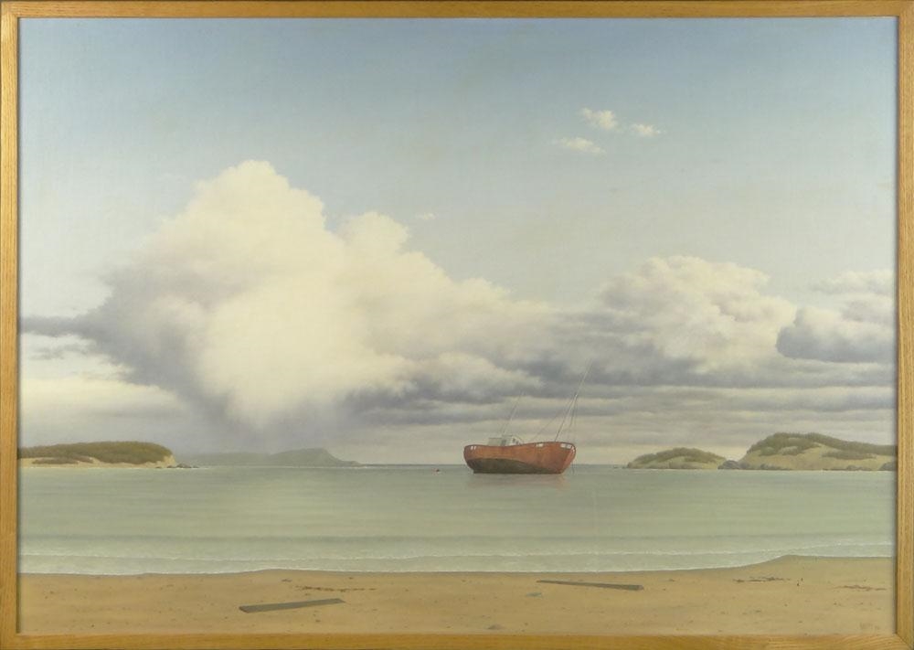 Simon Harling | Coastal Seascape with Boat | MutualArt