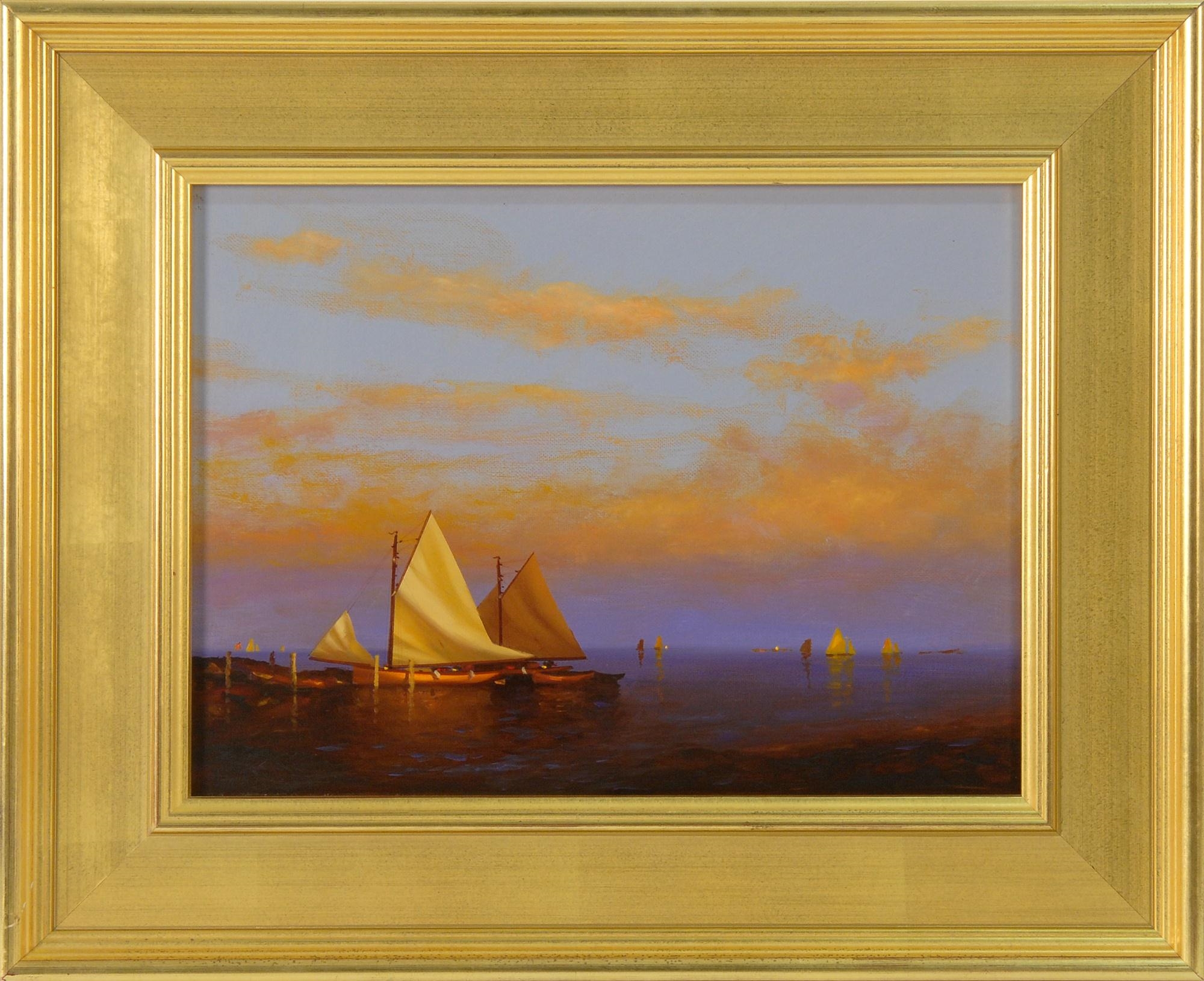 Vern Broe | Catboats at dusk | MutualArt