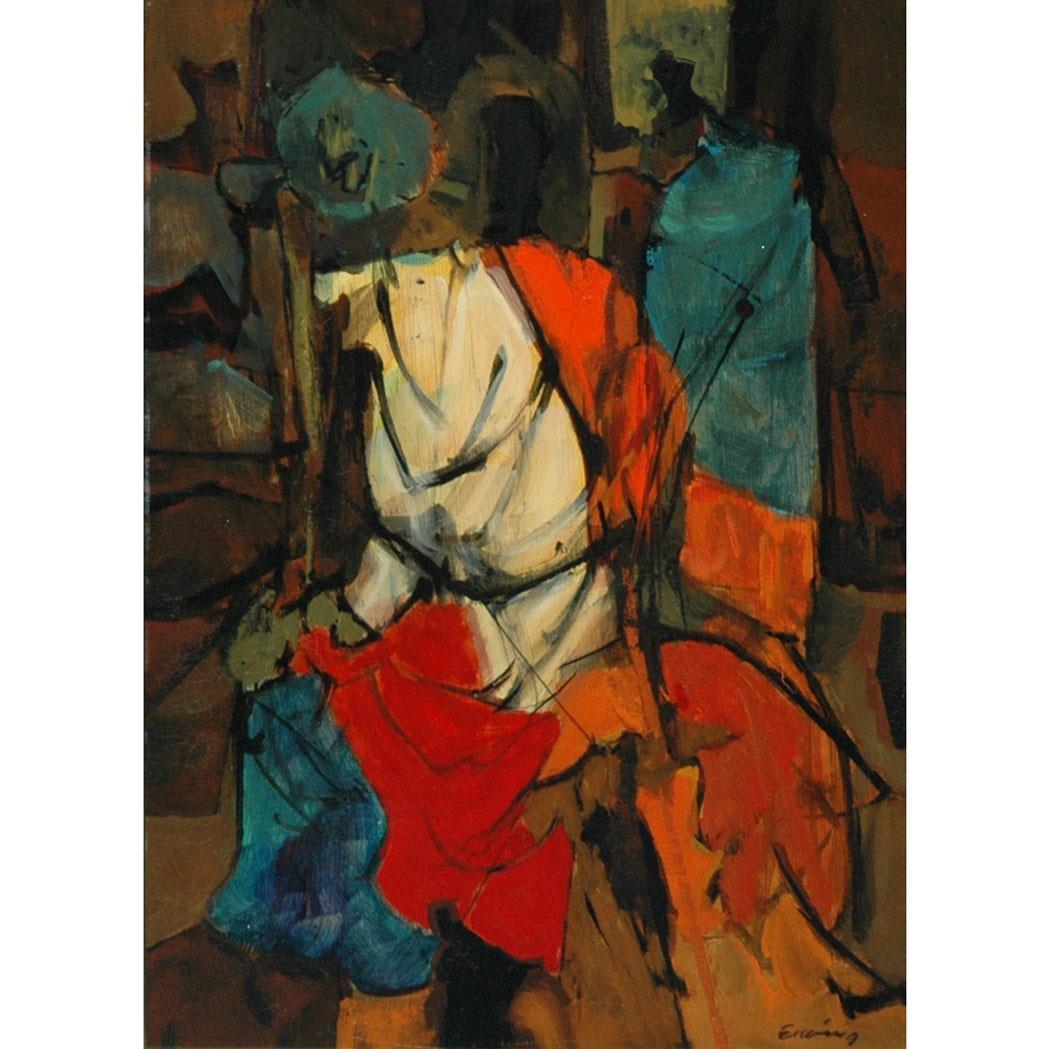 Edgar Ewing | 2 WORKS: UNTITLED (SEATED MAN); ABSTRACT AND ABSTRACT ...