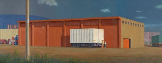 Jeffrey Smart | The Red Warehouse (2003) | MutualArt