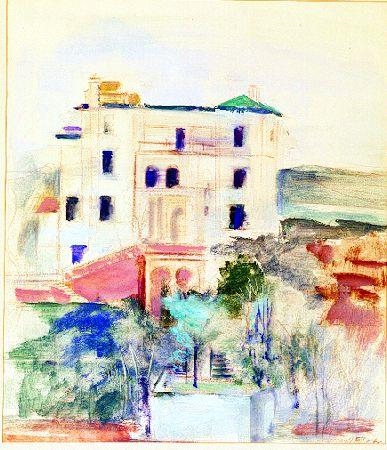 Joseph Floch | DOUBLE-SIDED WORK: SOUTHERN VILLA & STUDY OF MOUNTAINS ...