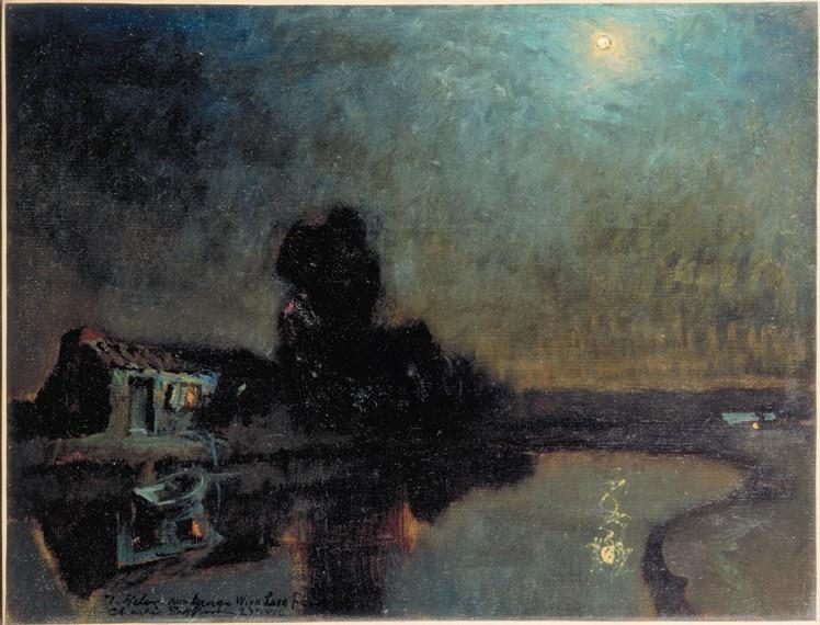 Charles Rollo Peters | Houseboats and Wharf Nocturne (1925) | MutualArt