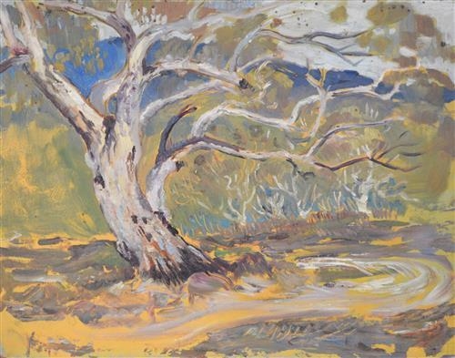 Walter Bennett | 4 works; Man; Dog By a River ; Bush Landscapes | MutualArt
