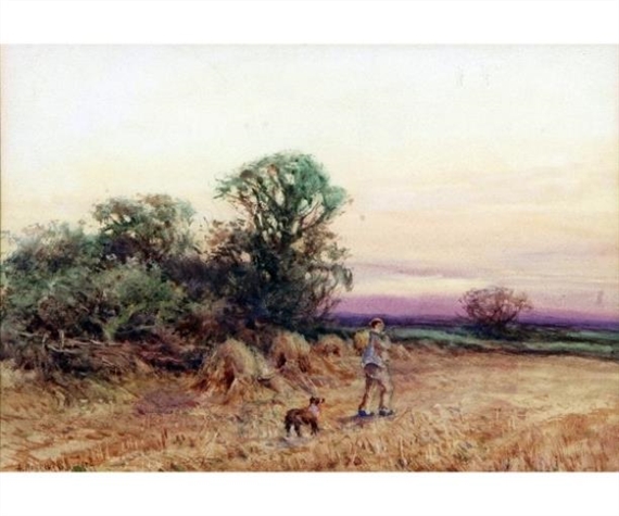 Alexander Molyneux Stannard | Farm Worker with Dog in Harvest Field ...