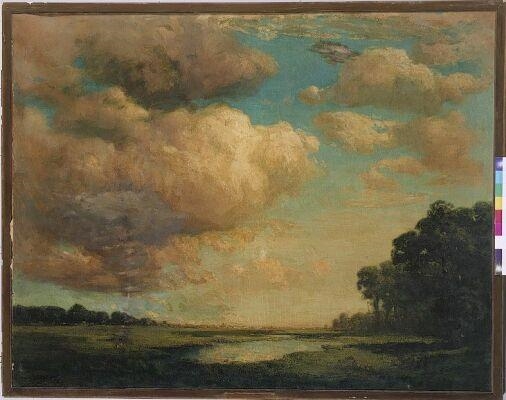 Julian Walbridge Rix | NEW JERSEY LANDSCAPE WITH TOWN IN THE DISTANCE ...