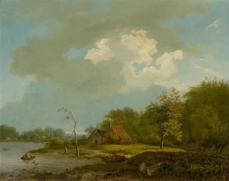 Claas Hendrik Meiners | Dutch river landscape with a farm house | MutualArt