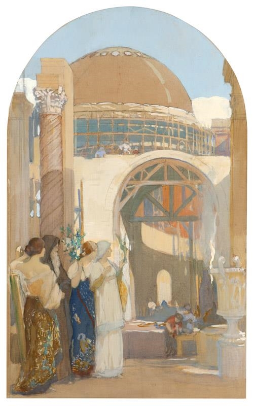 Arthur Frank Mathews | Study for The Arts, Palace of Fine Arts with ...