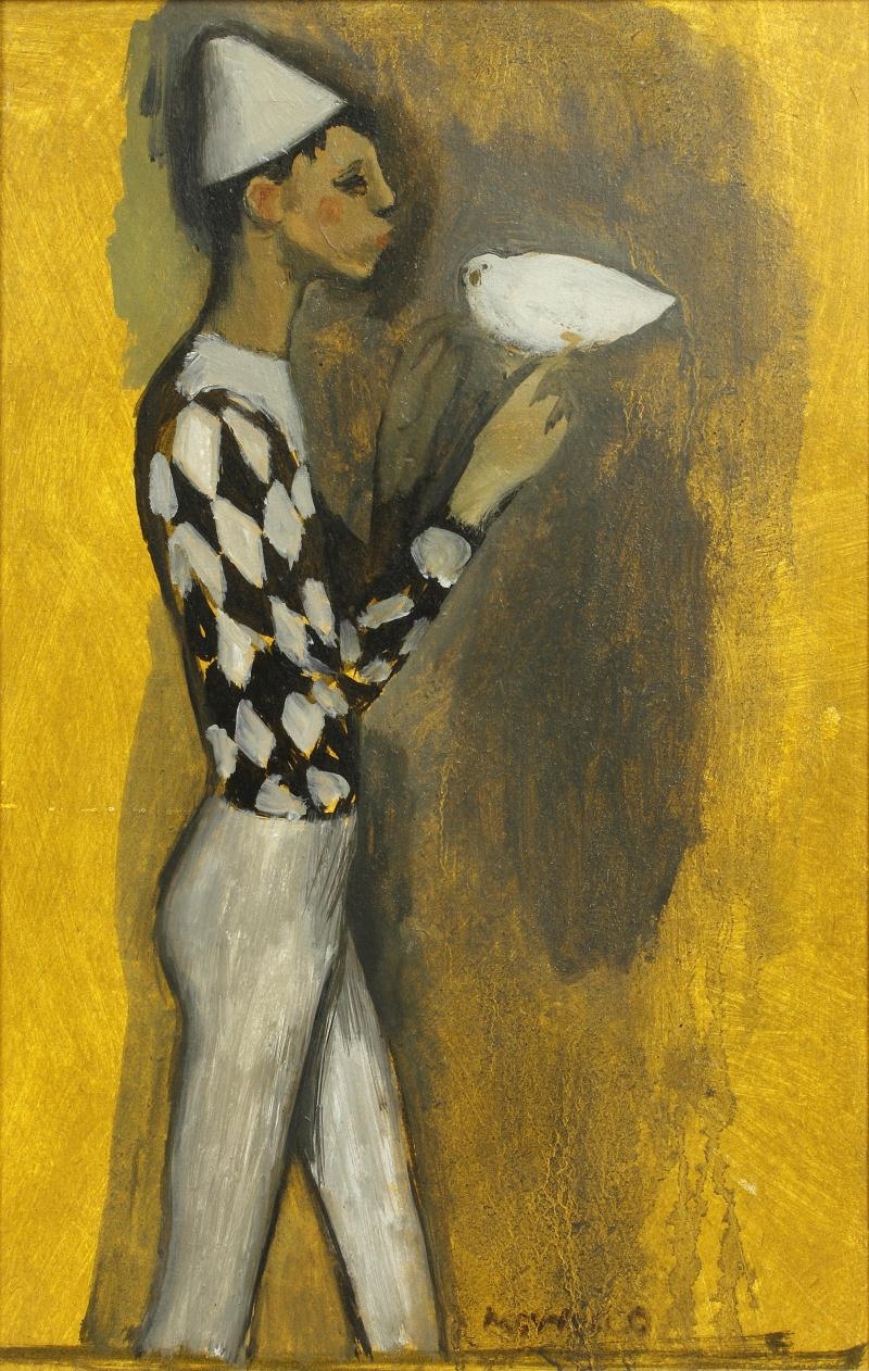 Alberto Morrocco | Young Clown with Pigeon | MutualArt