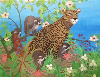 Russ Elliott | Leopard and Monkey | MutualArt