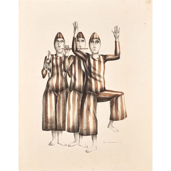 Josep Pla Narbona | Three jesters (1966) | MutualArt