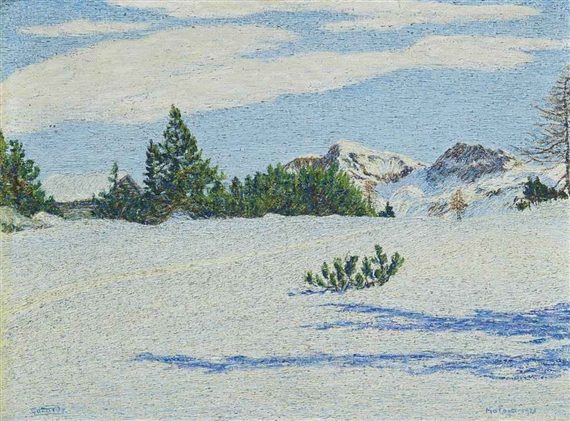 Gottardo Segantini | Neve al sole (1921) | MutualArt