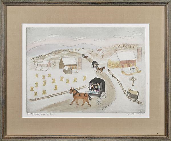 Christian Newswanger | Amish Folk Going Home From Church | MutualArt