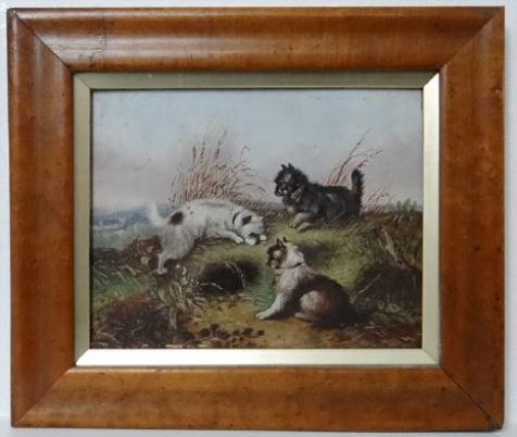 Edward Armfield | Three terriers at the Rabbit warren | MutualArt