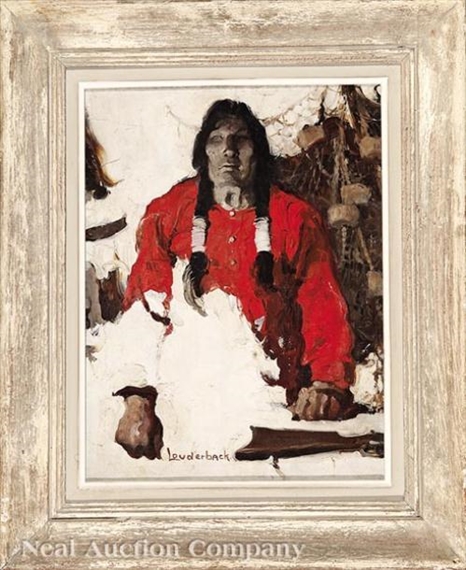 Walt Louderback | Portrait of a Native American Hunter | MutualArt