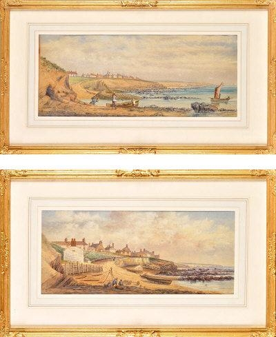 J. Hall | 2 WORKS: VIEWS OF CULLERCOATS BAY (1884) | MutualArt