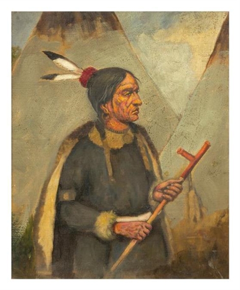 Henry Herman Cross | Portrait of an Indian Chief | MutualArt