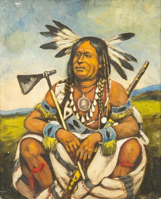 Henry Herman Cross | Portrait of an Indian Chief | MutualArt