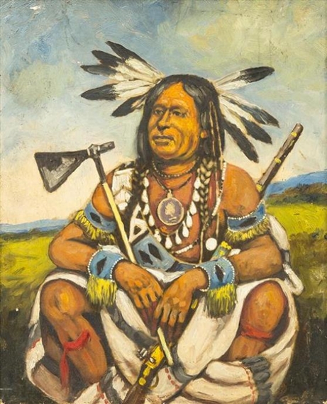 Henry Herman Cross | Portrait of an Indian Chief | MutualArt