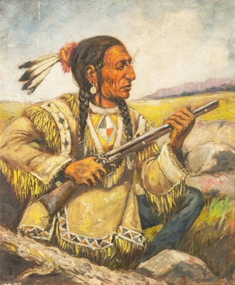 Henry Herman Cross | Portrait of an Indian Chief | MutualArt