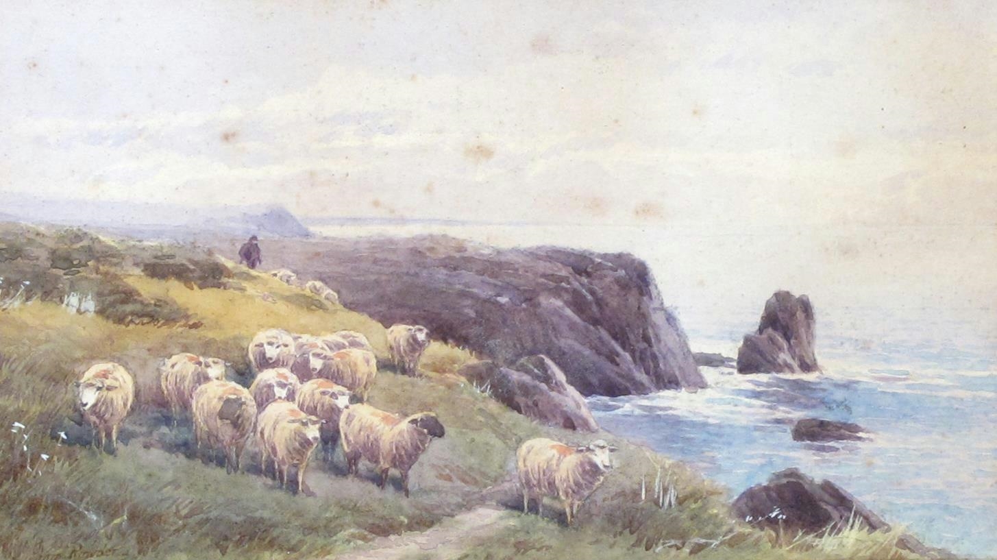 Thomas Rowden | Sheep on the Devon coast; Cattle on a moor (1895 ...