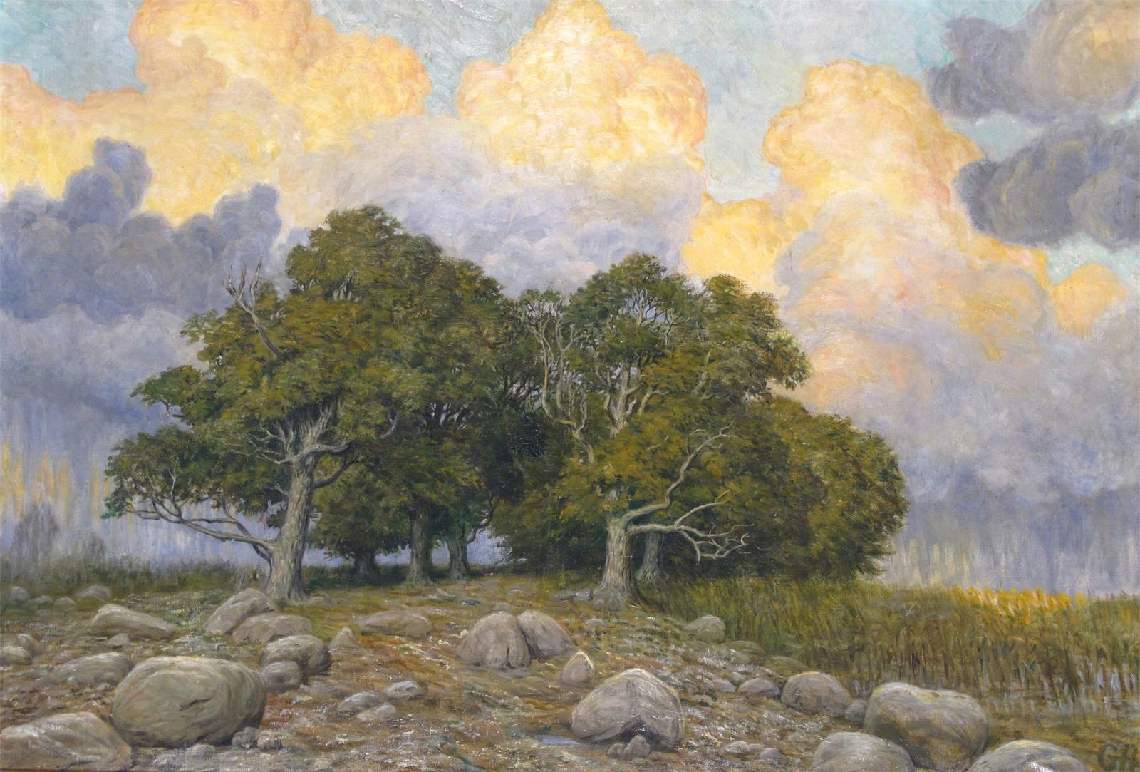 Gerhard Heilmann | Trees in a rocky landscape | MutualArt