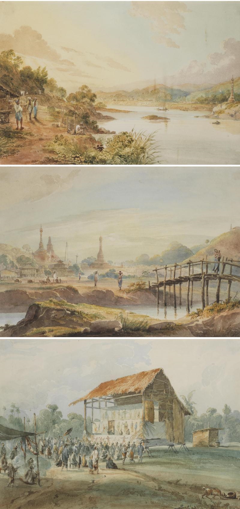William Prinsep | 3 works; Three Asian Topographical Scenes | MutualArt