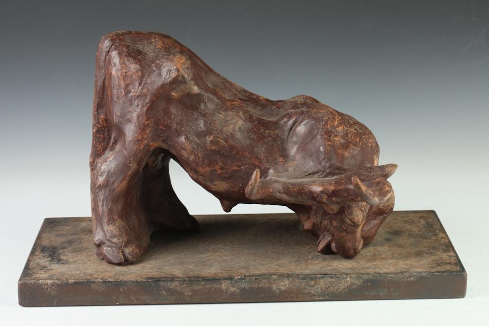 Continental School, 20th Century | Bull Kneeling (20th Century) | MutualArt