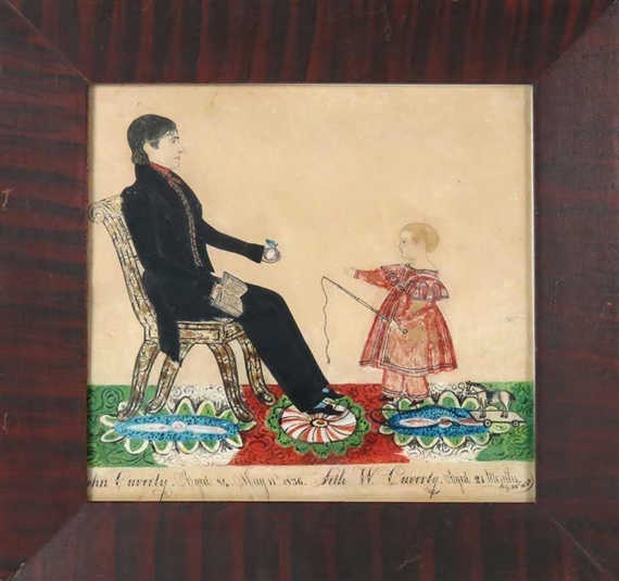 Joseph H. Davis | Folk art double-portrait | MutualArt