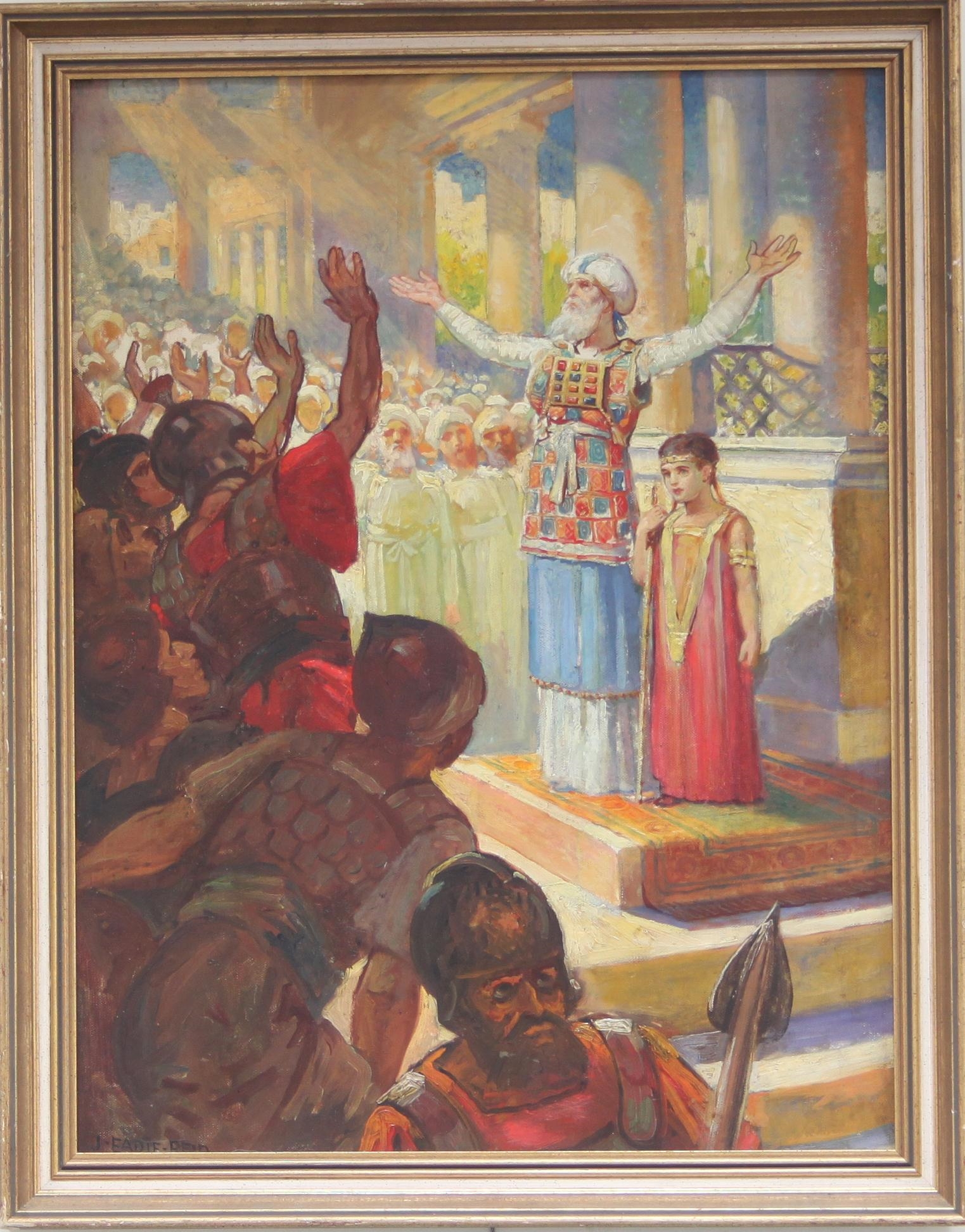 James Reid | Jehoiada Crowning Jehoash before the Soldiers | MutualArt