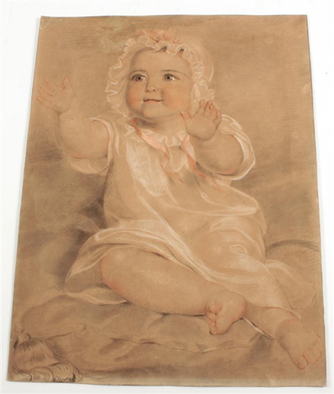 Georg Decker | A portrait of an infant (1849) | MutualArt
