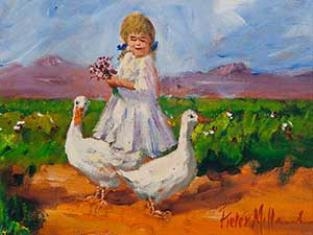 Pieter Millard | Girl with Geese | MutualArt