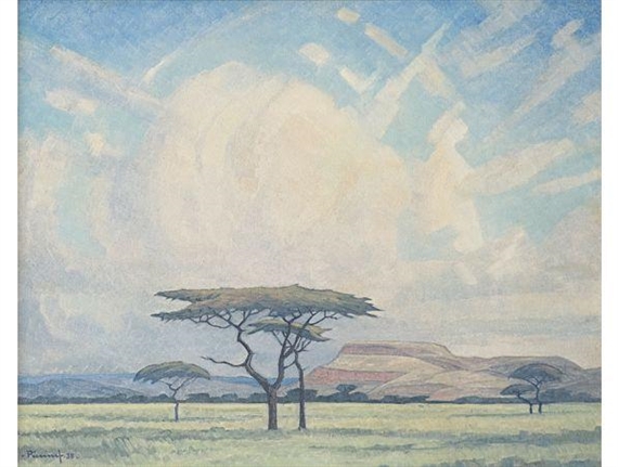 Jacob Hendrik Pierneef | Landscape with Acacias and Clouds | MutualArt