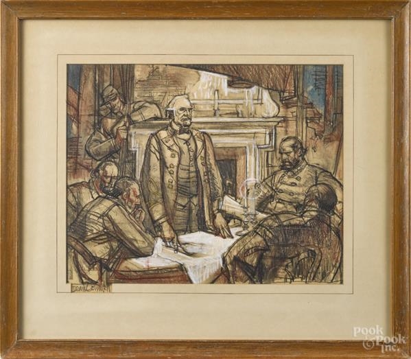 Dean Cornwell | Study of Civil War officers around a table | MutualArt