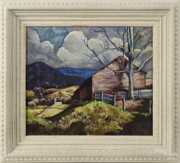 Helen Hamilton | Landscape with a barn | MutualArt