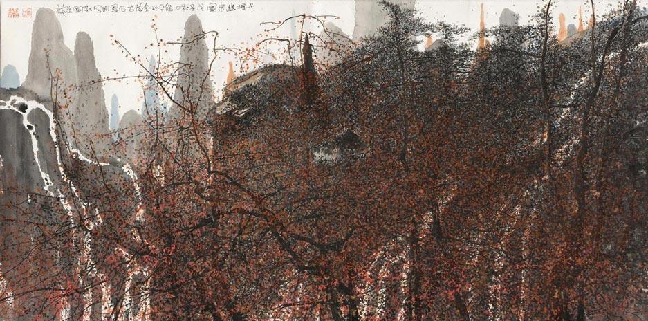 Zhu Daoping | AUSPICIOUS AUTUMN MOUNTAIN & PAINTING OF A RIVER BANK ...