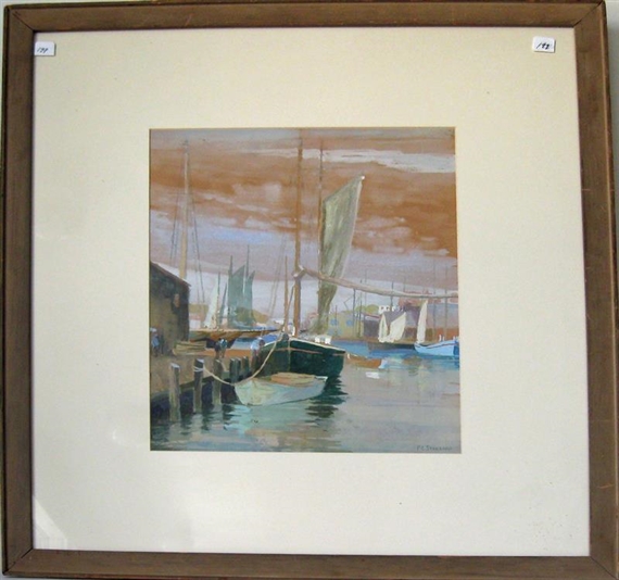 Frederick Lincoln Stoddard | Harbor scene | MutualArt