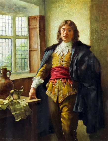William A. Breakspeare | 17th Century interior scene with a gentleman ...